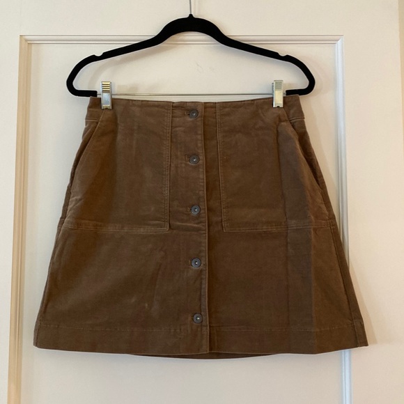 Uniqlo | Skirts | Uniqlo Brown Corduroy Button Front Mini Skirt | Poshmark